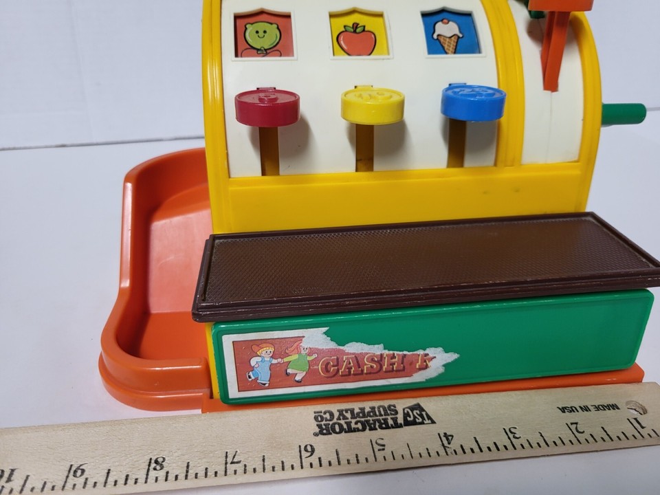 Vintage 1974 Working Ringing Bell Fisher Price Cash Register Toy | eBay