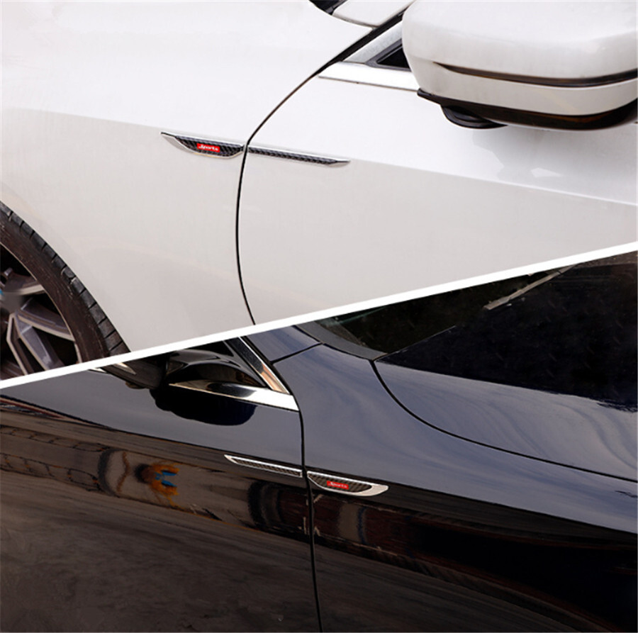 4Pcs Dagger Emblem Fender Decals Carbon Fiber 3D For Car Front Door ...