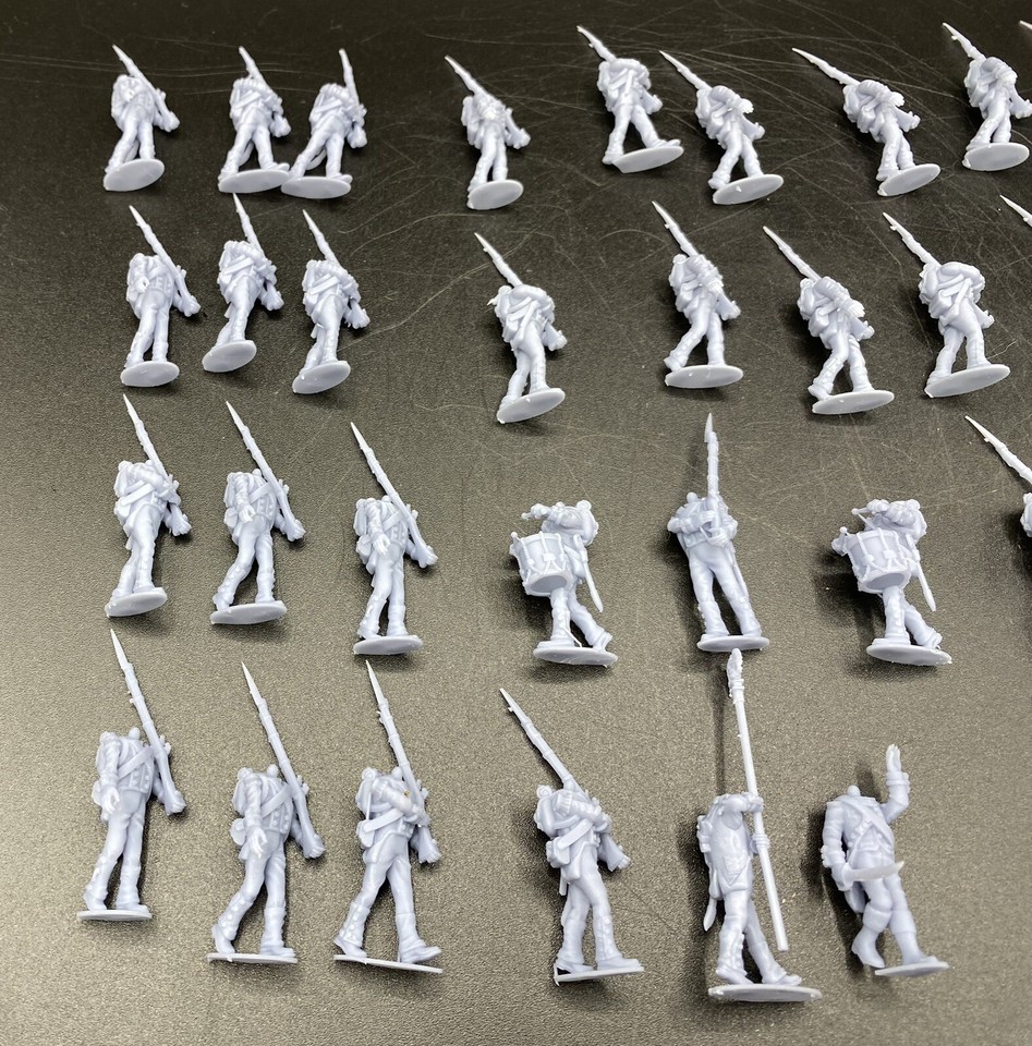 28mm, 3D Printed, Napoleonic, French 1812 Line Infantry (36), Black ...