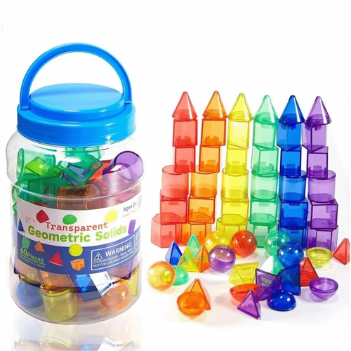Transparent Geometric Solids Toy Colorful Montessori Toy Kids Learning ...