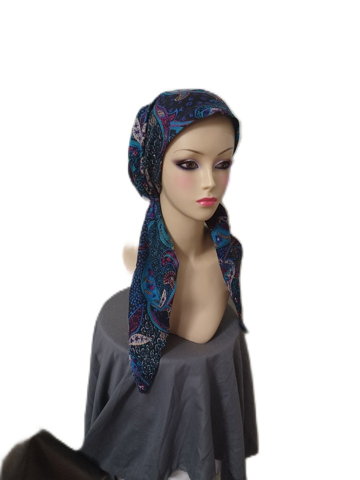 PRE-TIED SCARF Snood Tichel Head Covering Muslim. / Multicolor | eBay