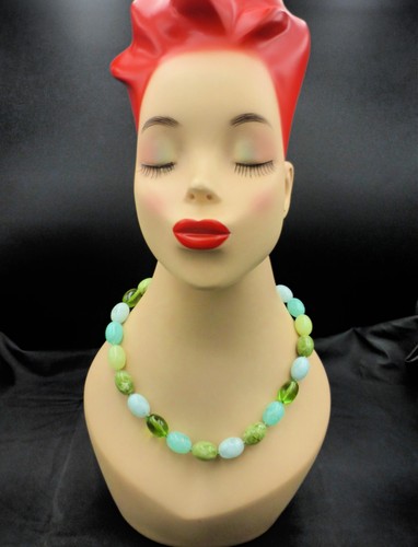 Vintage Signed Joan Rivers Jumbo Shades of Green & Blue Lucite Bead ...