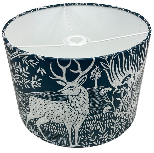Navy Blue Stag Table Lamp Shade or Ceiling Light Shade Deer Hare ...