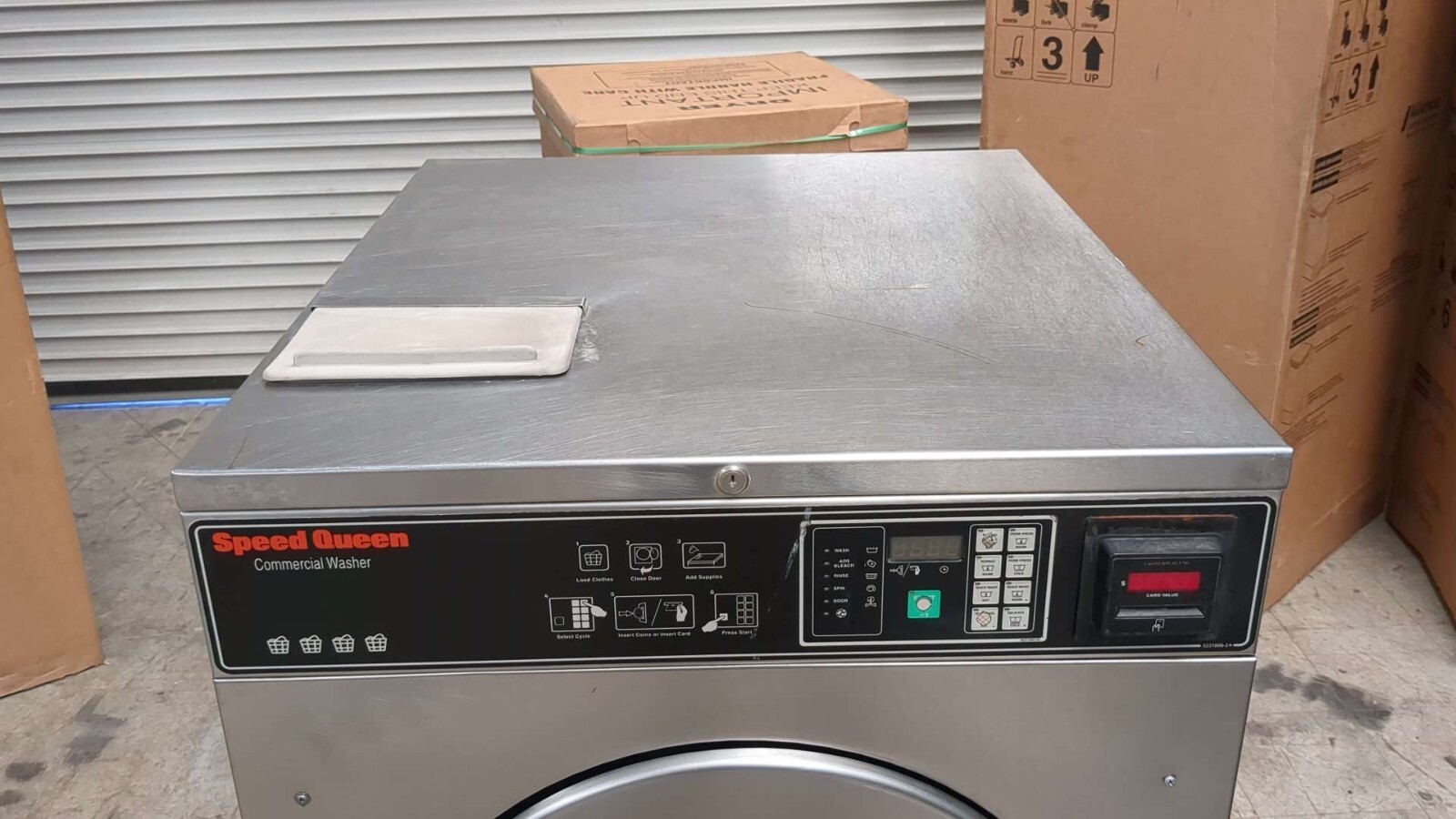Speed Queen Front Load Coin Op Washer SC40BY2O160001 S/N:0709009808 ...