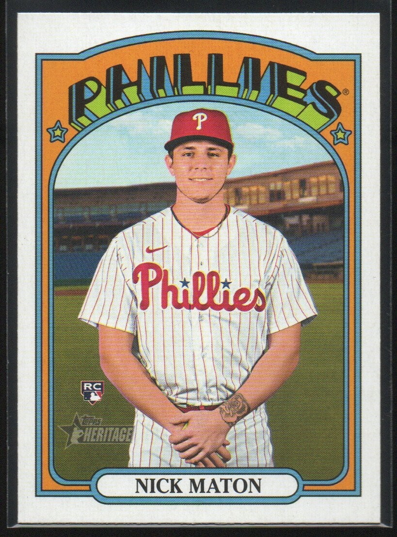 Nick Maton 2021 Topps Heritage #602 RC Rookie Card Philadelphia ...