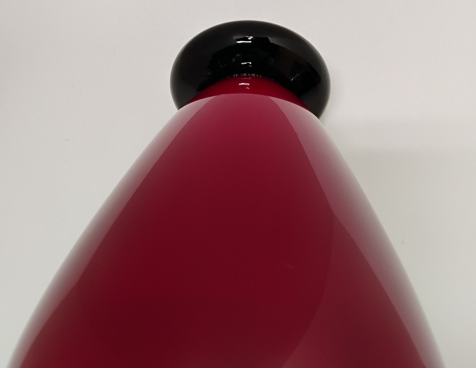 Donald Carlson Cherry Apple Ruby Red Signed Black Footed Base Tall ...