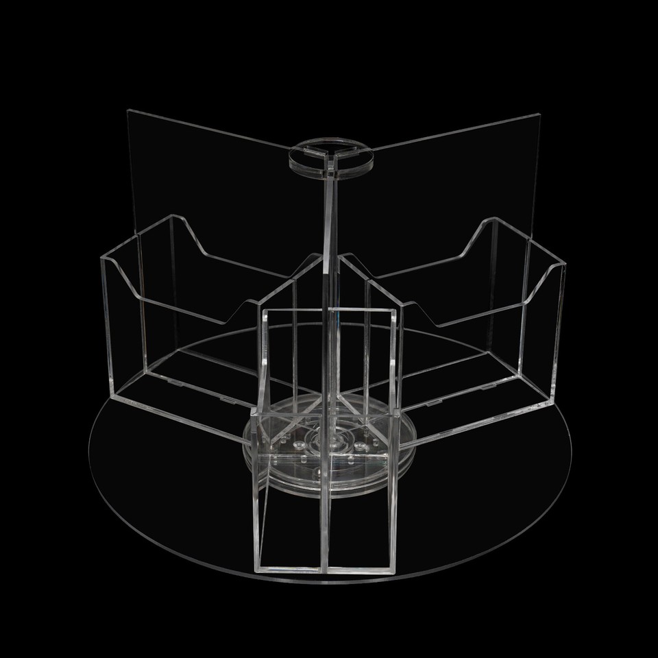 18 Pocket Acrylic Flyer Holder, Rotating Clear Pamphlet Display Holder ...