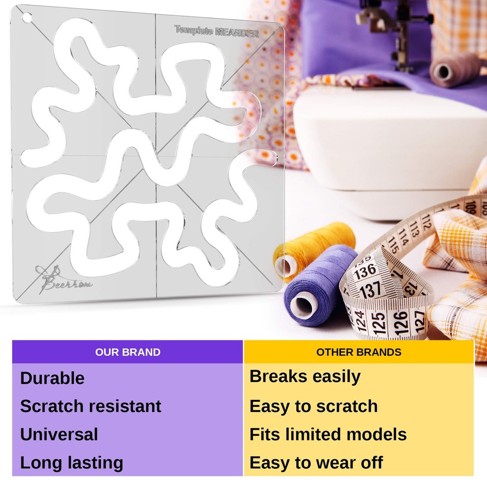 Meander Quilting Templates – Free-Motion Quilt Design – Acrylic ...