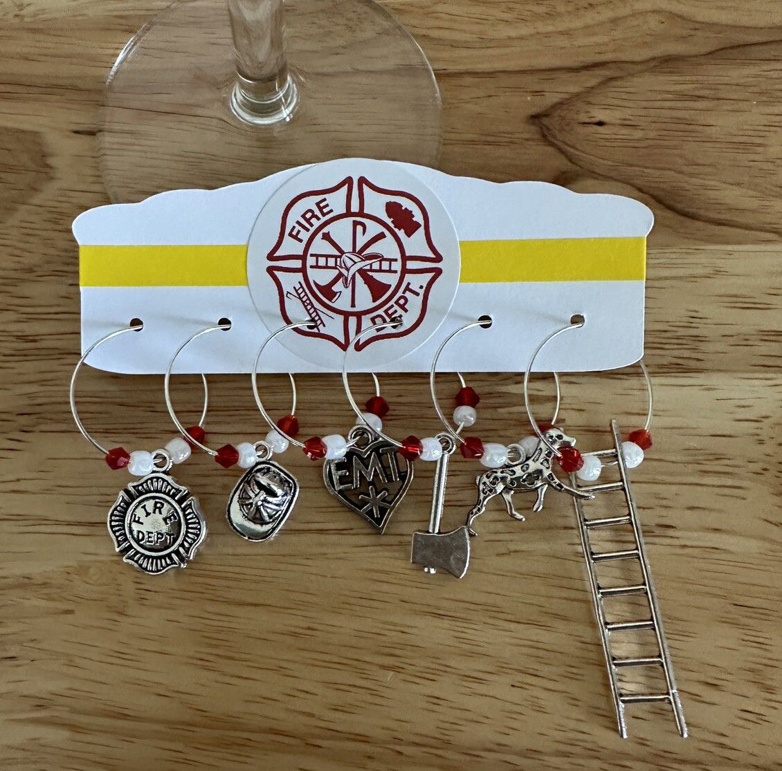 Firefighter Wine Charms, Wine Gift, Fire Department, EMT 🧑‍🚒 🍷 🍺 🚒 | eBay