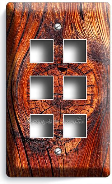 RUSTED OLD WOOD EYE RUSTIC LIGHT SWITCH WALL PLATES OUTLET KITCHEN LOG ...