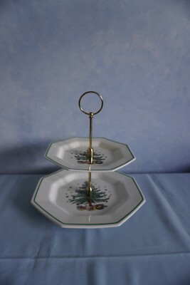 Nikko Classic Collection Christmastime 2 tier tray snack appetizer ...