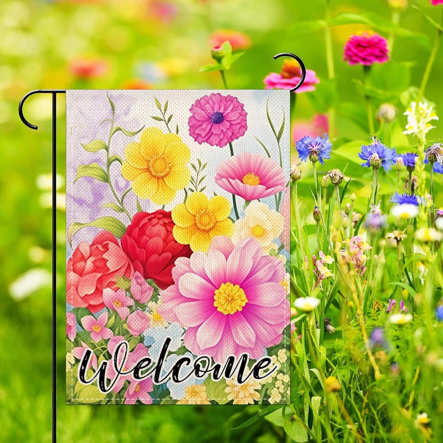 Welcome Spring Floral Garden Flags 12x18 Inch double sided,Seasonal ...