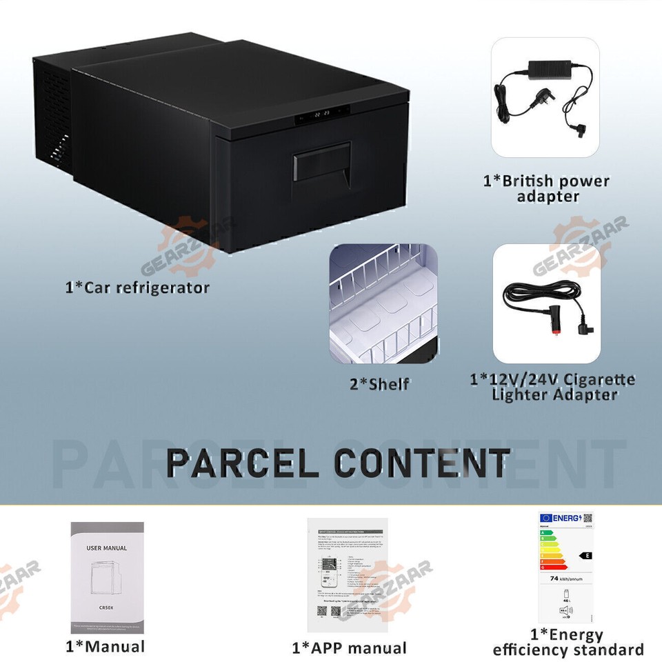 GEARZAAR 12 VOLT COMPRESSOR DRAWER FRIDGE 20L FOR CAMPERVAN MOTORHOME ...