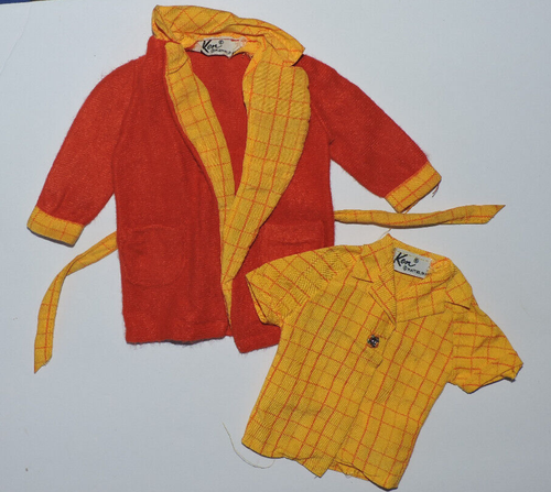 Vintage 1960's Ken Doll Breakfast At 7 #1428 Shirt And Robe With Belt ...
