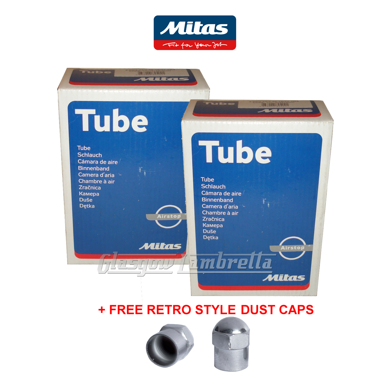 2 x Vespa GS 150/160, SS 180 MITAS TYRES BUTYL RUBBER INNER TUBES 3.50 ...