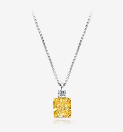 3CT Crashed Ice Cut Canary Yellow Lab Created Diamond 925 Sterling ...