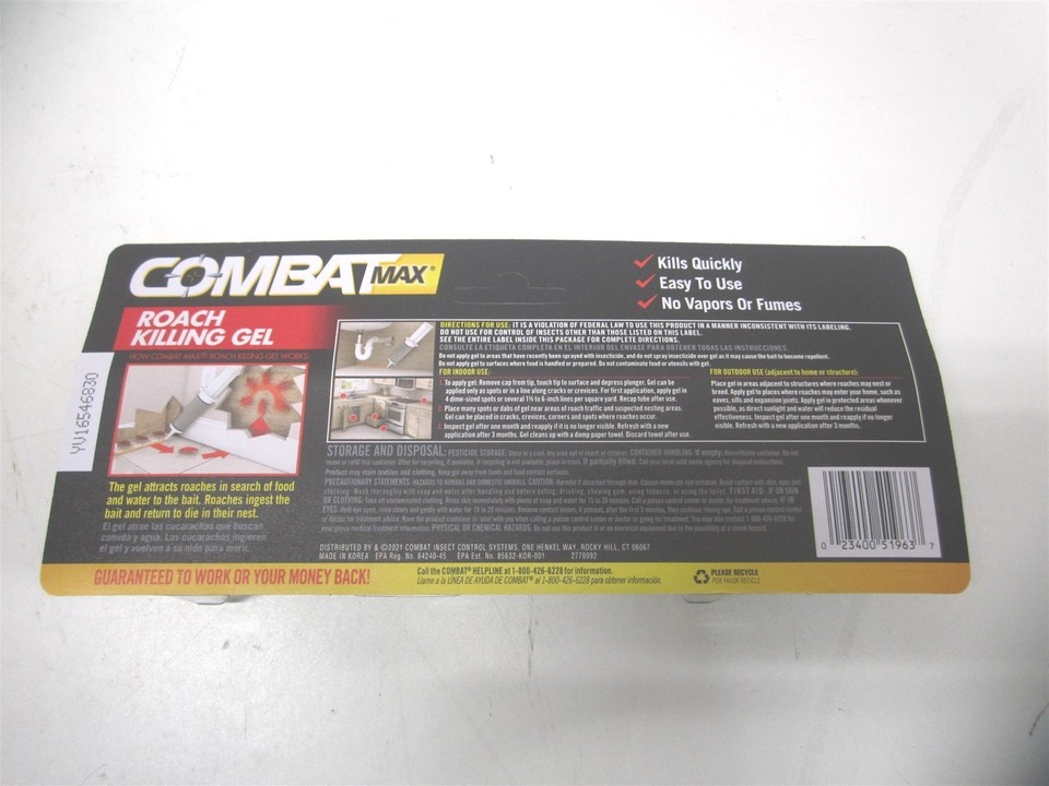 Combat 30g Source Kill Max Roach Killing Gel Bait Syringe - Case of 12 ...
