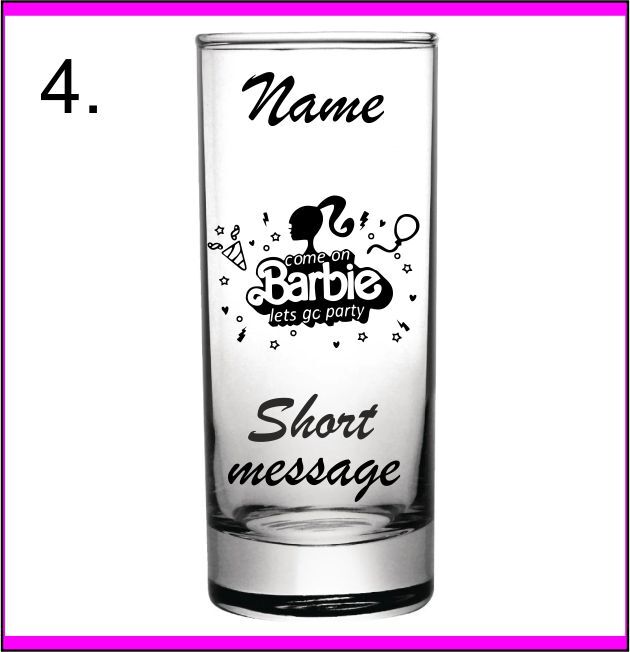 PERSONALISED LASER ENGRAVED BARBIE DESIGN HIBALL/TUMBLER GLASS | eBay UK
