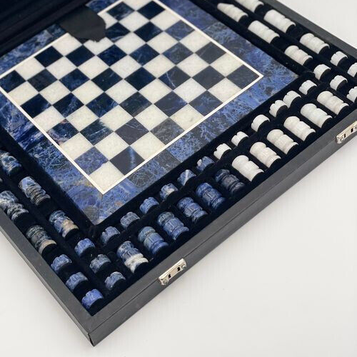 "Lapis Lazuli Chess Set – Elegant Stone Board & Pieces, Perfect ...