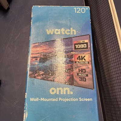 120” Projector Screen Onn Wall Mounted White New - Open Box | eBay