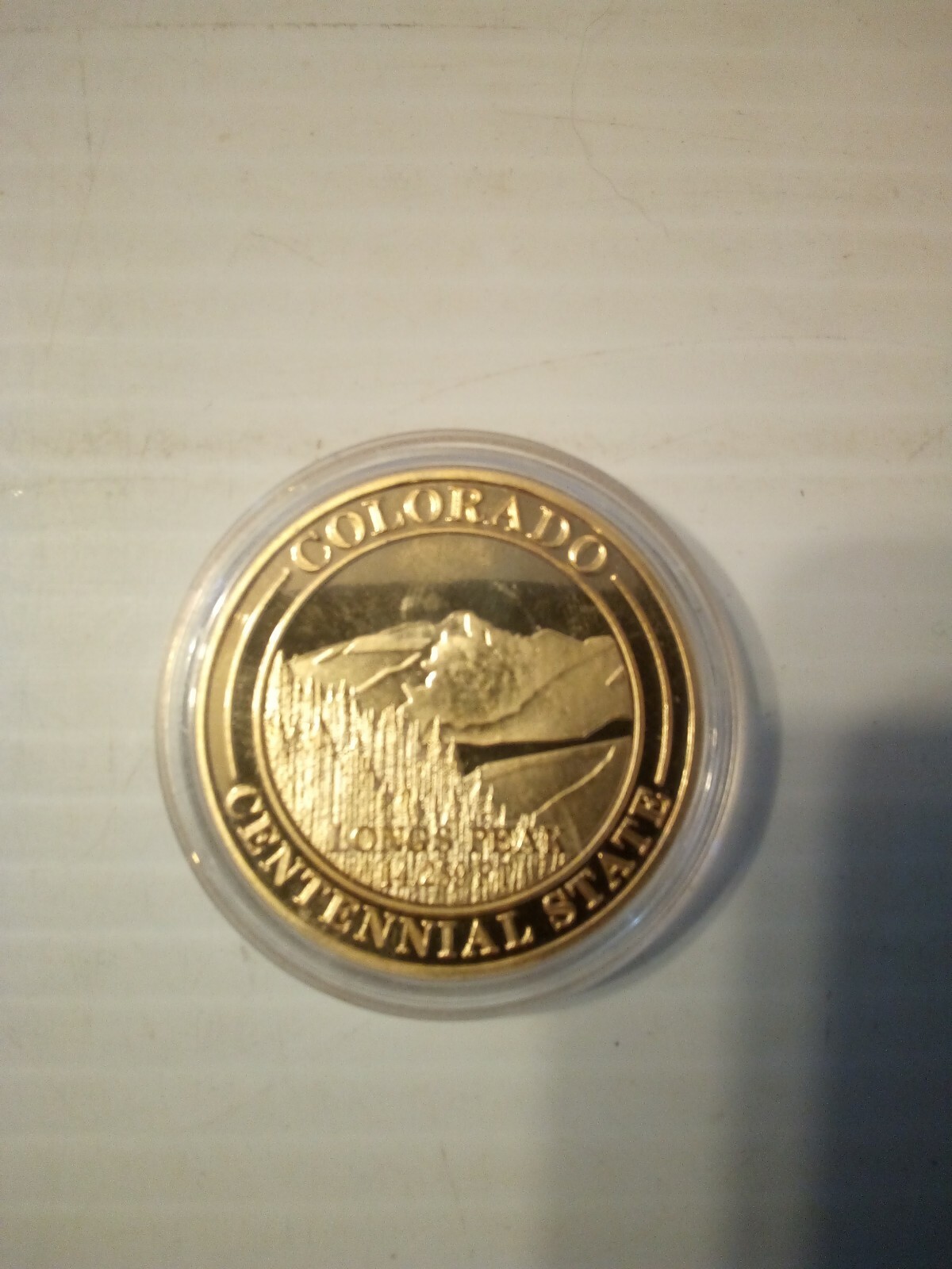 Colorado Centennial State Souvenir Medallion Gold Bighorn Sheep Long's ...
