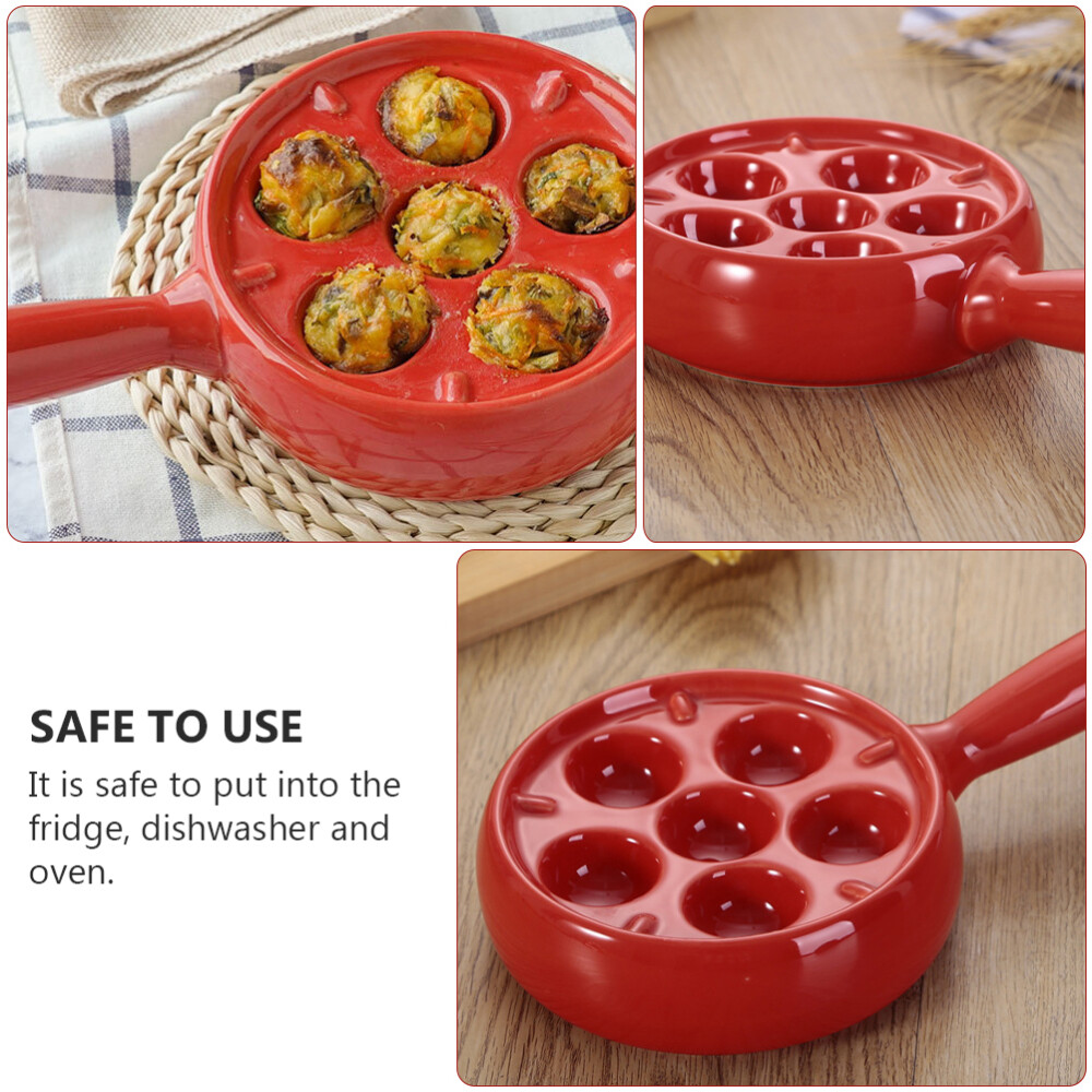 Red Ceramics Snail Dish Mushroom Escargot Plate Baked Serving | eBay