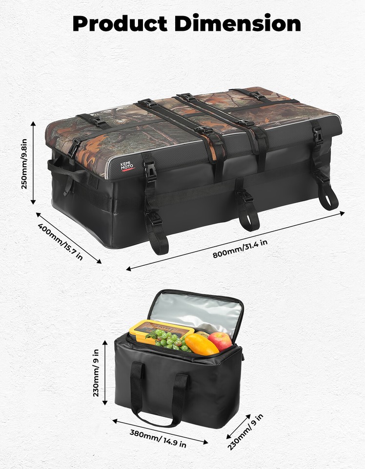 ATV Rear Cargo Storage Bag Front or Rear Gear Rack w/Cooler For Can Am ...