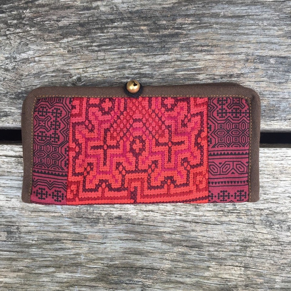 Hmong tribal thai hippy hippie boho ethnic bifold wallet purse unusual ...