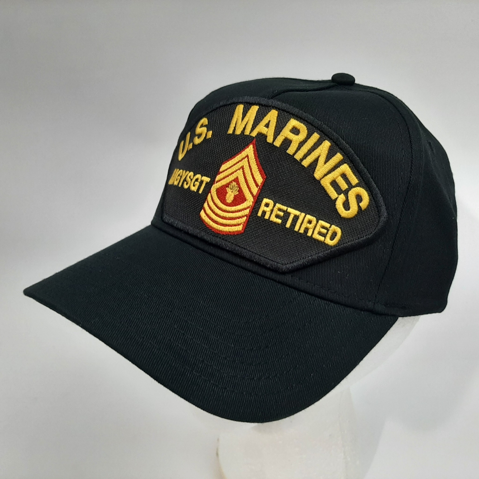 MGySGT Retired Master Gunnery Sergeant Rank Men's Hat Ball Cap One Size ...