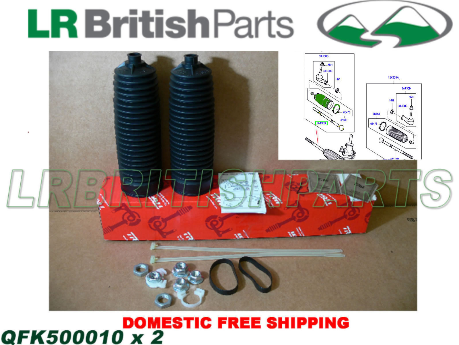 LAND ROVER STEERING RACK BOOT LR3 LR4 SET NEW QFW500010 TRW | eBay