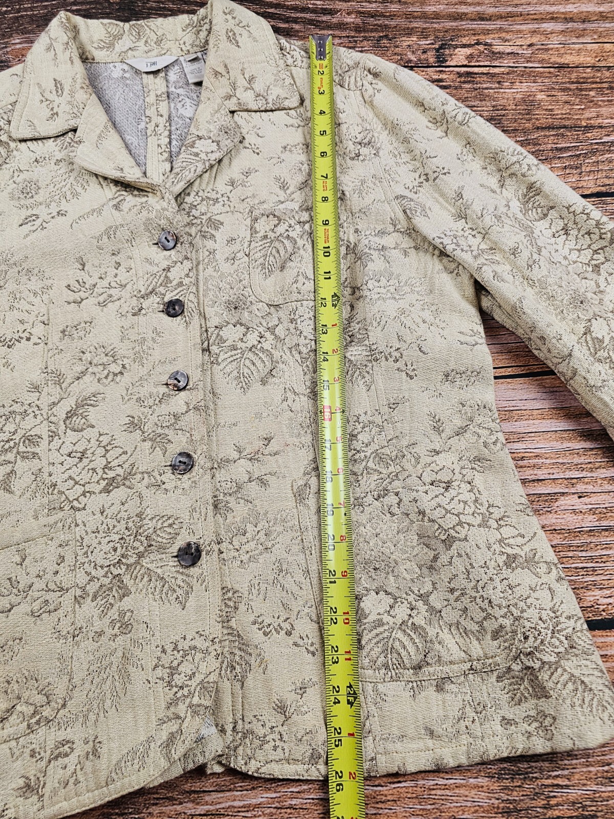 VTG J. Jill Womens XL Hemp Silk Blend Cream Floral Toile Tapestry ...