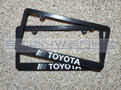 Toyota Retro Stripes License Plate Frame Multi Color Toyota Grey - Pair ...