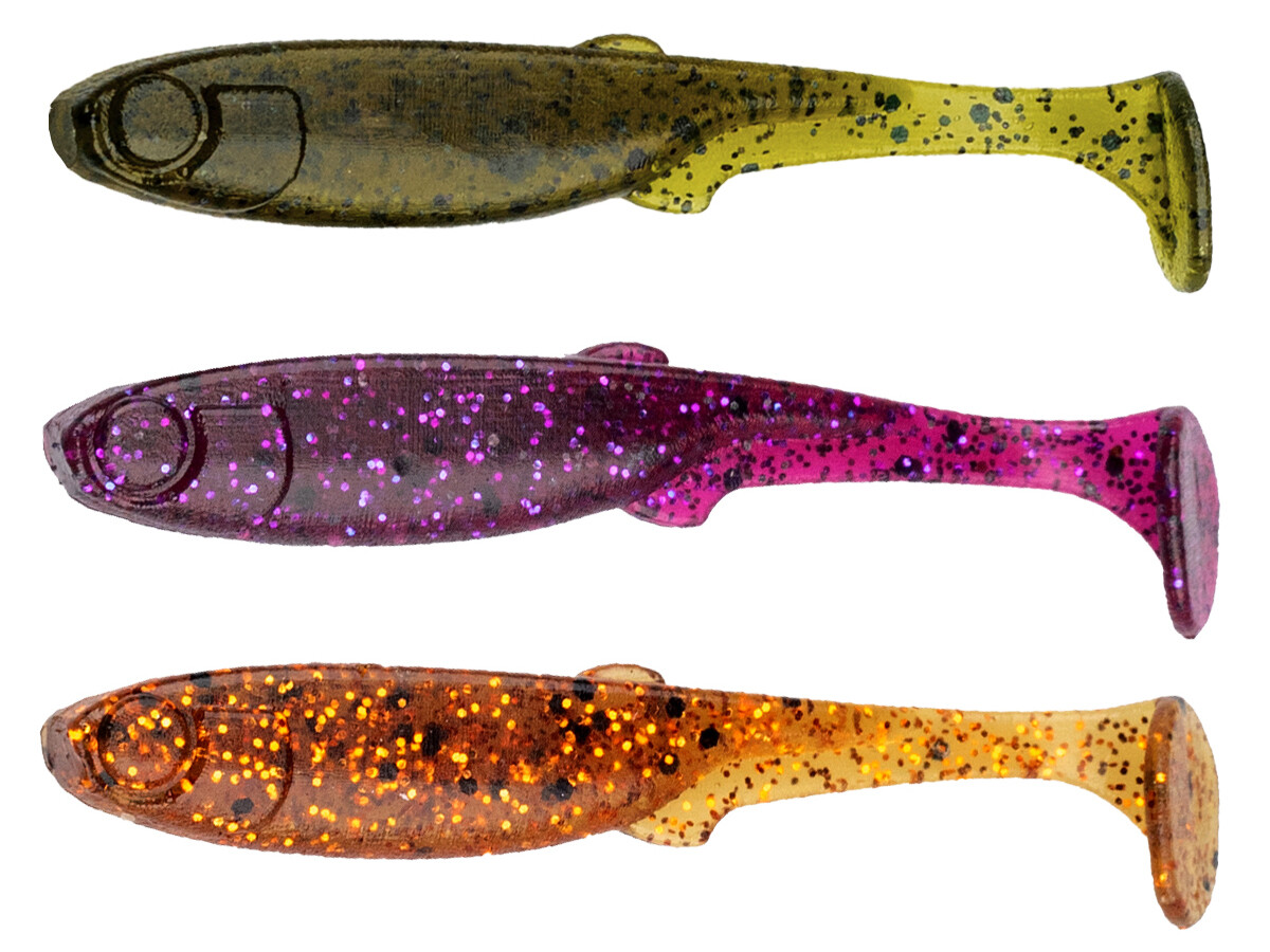 NEUF2024 Perch Professor Fluky Shad 2 inch 5cm 7pc Leurre souple Perche ...