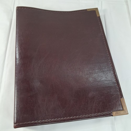 Vintage Cambridge 3 ring binder planner brown brass corners vinyl 46084 ...