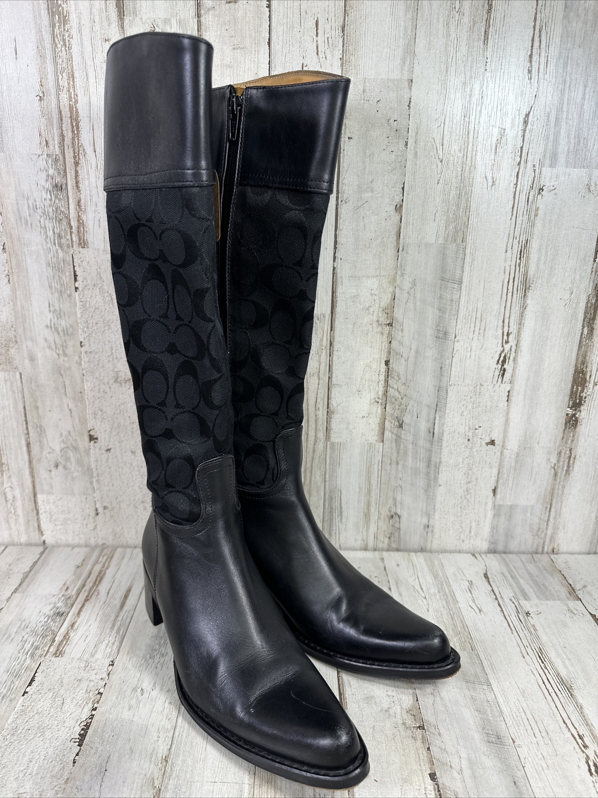 COACH OLIVIA KNEE HIGH WOMENS BOOTS LOGO SIGNATURE BL… - Gem