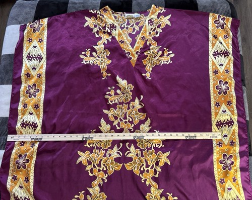 Collections Etc Kaftans Dress Mrs Roper Style- Burgundy&Gold- One Size ...