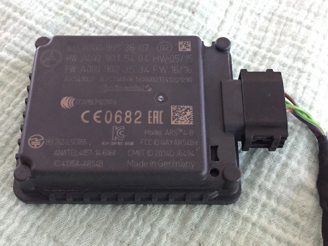 MERCEDES BENZ DISTANCE CONTROL RADAR SENSOR OEM: A0009053607 / A000 905 ...
