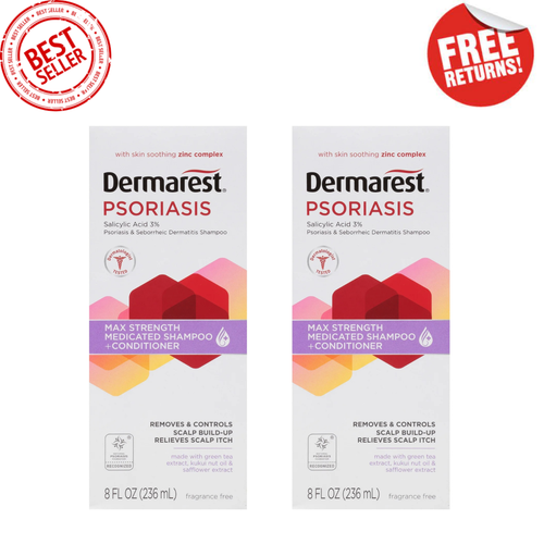 2 Pack, Dermarest Psoriasis Medicated Shampoo Plus Conditioner ...