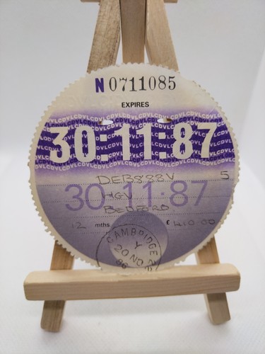 Bedford Stamped 1987 Old Original Road Car HGV Lorry Cars Tax Disc ...