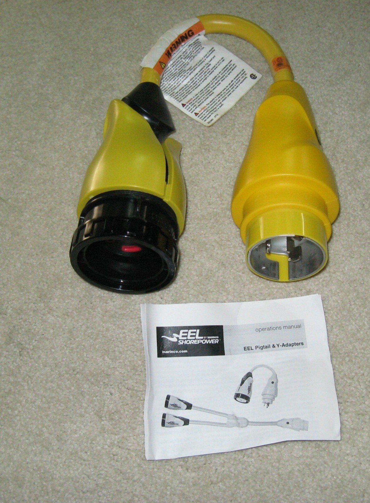 MARINCO PIGTAIL ADAPTER 50A 125/250V plug & Red /Female 30A125V ...