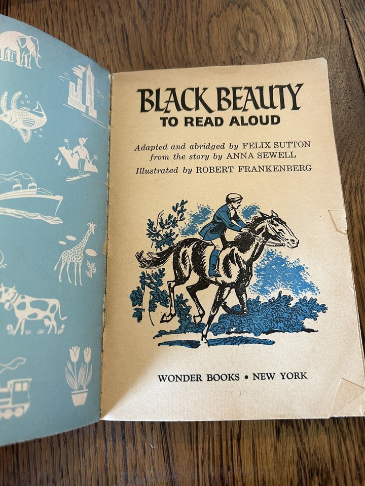 Vintage 1960 Black Beauty To Read Aloud by Felix Sutton Trade Paperback ...