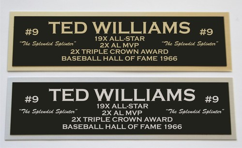 Ted Williams Nameplate for signed autographed baseball jersey photo ...