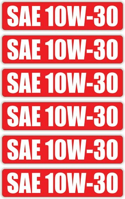 6-pack SAE 10W-30 Vinyl Stickers Engine Bay Decals - Motor Oil ...