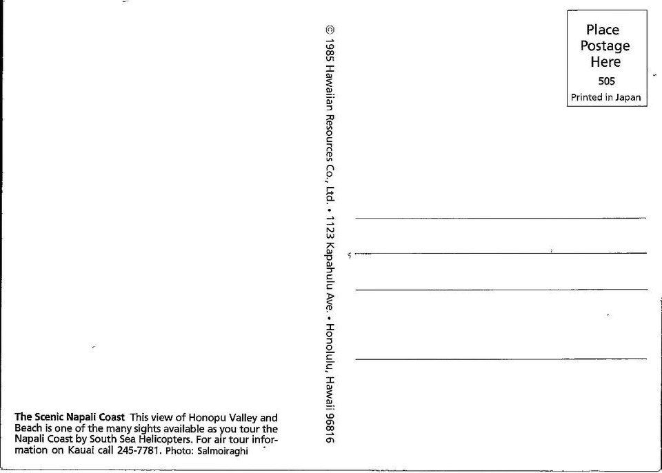Vintage Hawaii Kauai Napali Coast Postcard | eBay