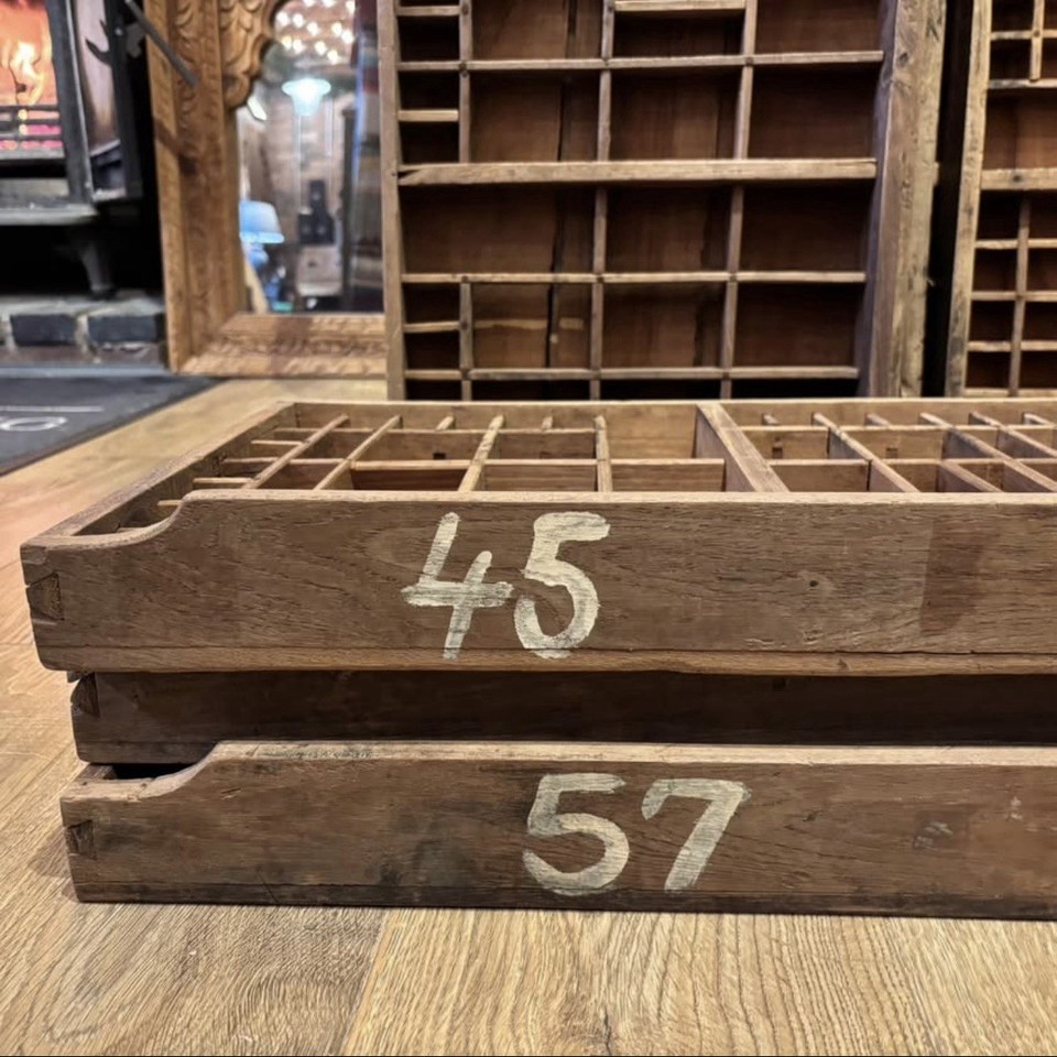 Vintage Wooden Printers Tray - Rustic Wooden Salvage - Wall Decor - £75 ...