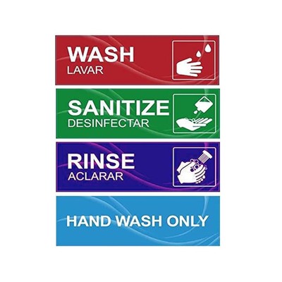 Wash Rinse Sanitize Stickers, 4,Pack, Durable Vinyl for 3,Compartment ...