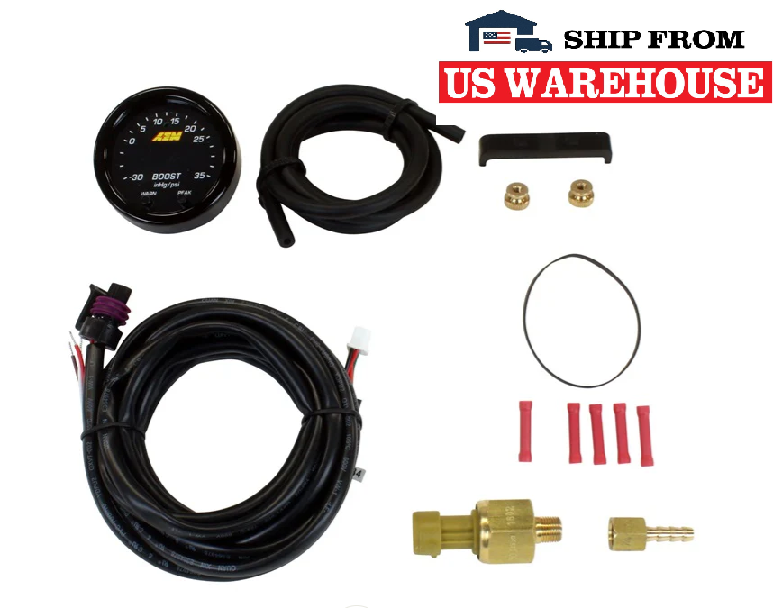 AEM Boost Gauge 30-0306 X-Series Boost Pressure Gauge -30inHg ~ 35PSI ...