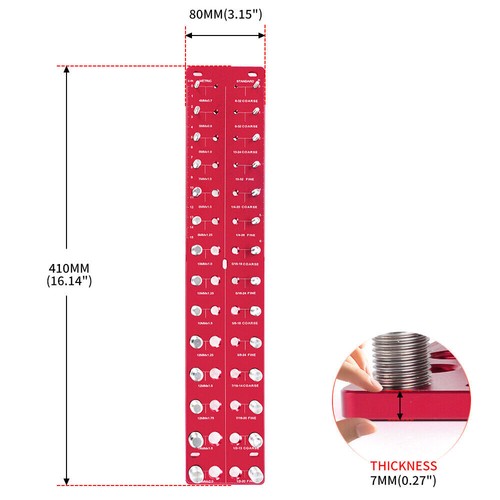 Nut and Bolt Thread Checker 28 Thread Identifier Gauge Inch and Metric ...