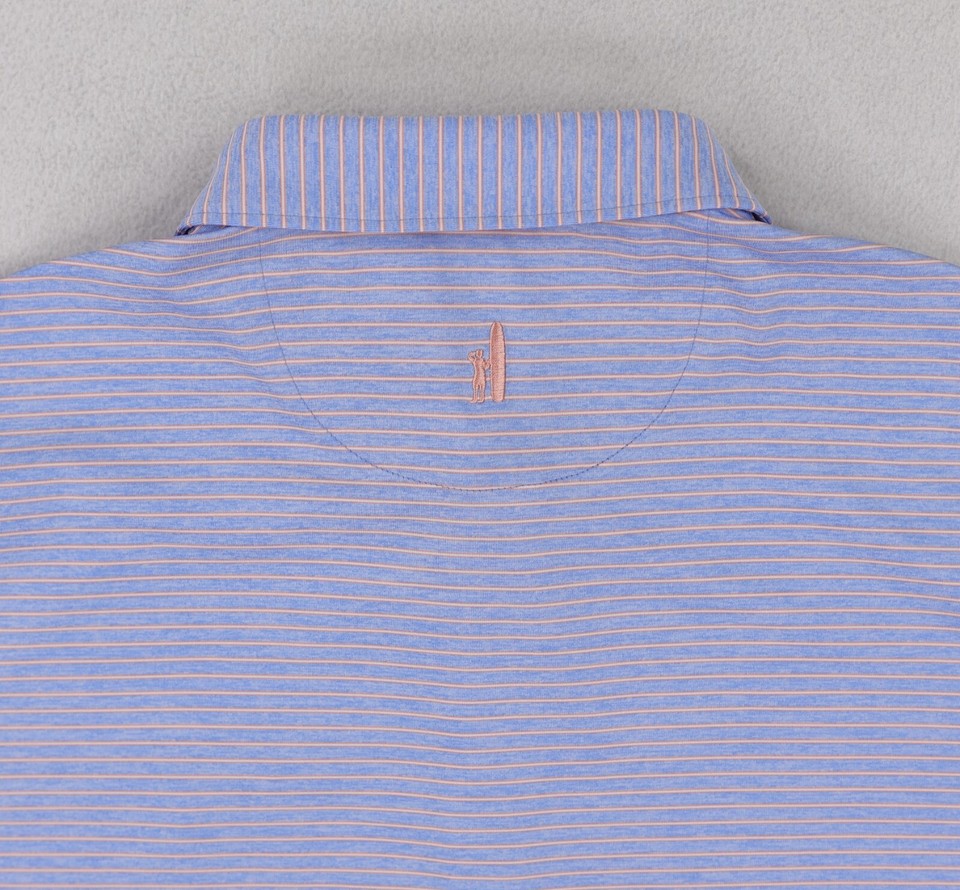 Johnnie-O Performance Michael Polo Shirt Mens Medium Blue Pink Stripes ...