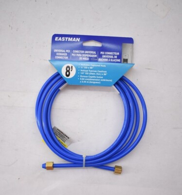 Eastman Universal PEX Ice Maker Water Connector 8' x 1/4" OD Brass Nuts ...